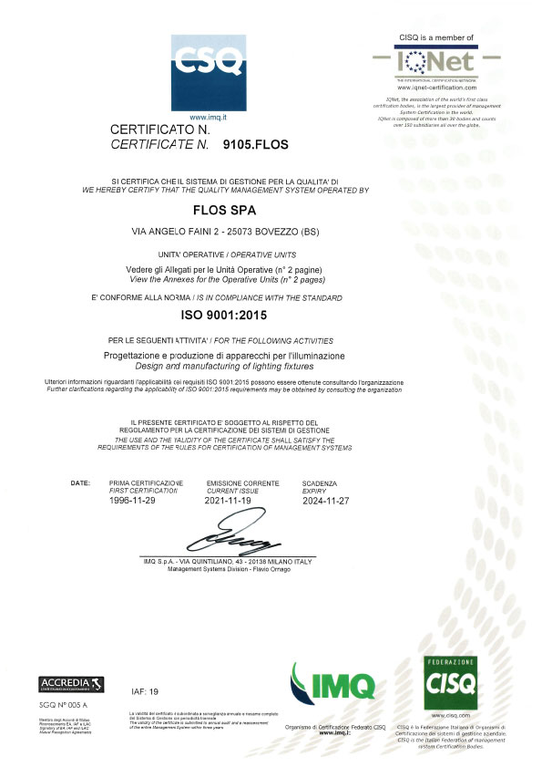 Certificates Downloads | Official Website | Flos